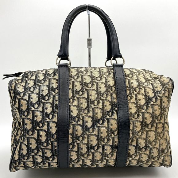 Dior | Bags | Christian Dior Boston Bag Mini Trotter Pattern Black ...